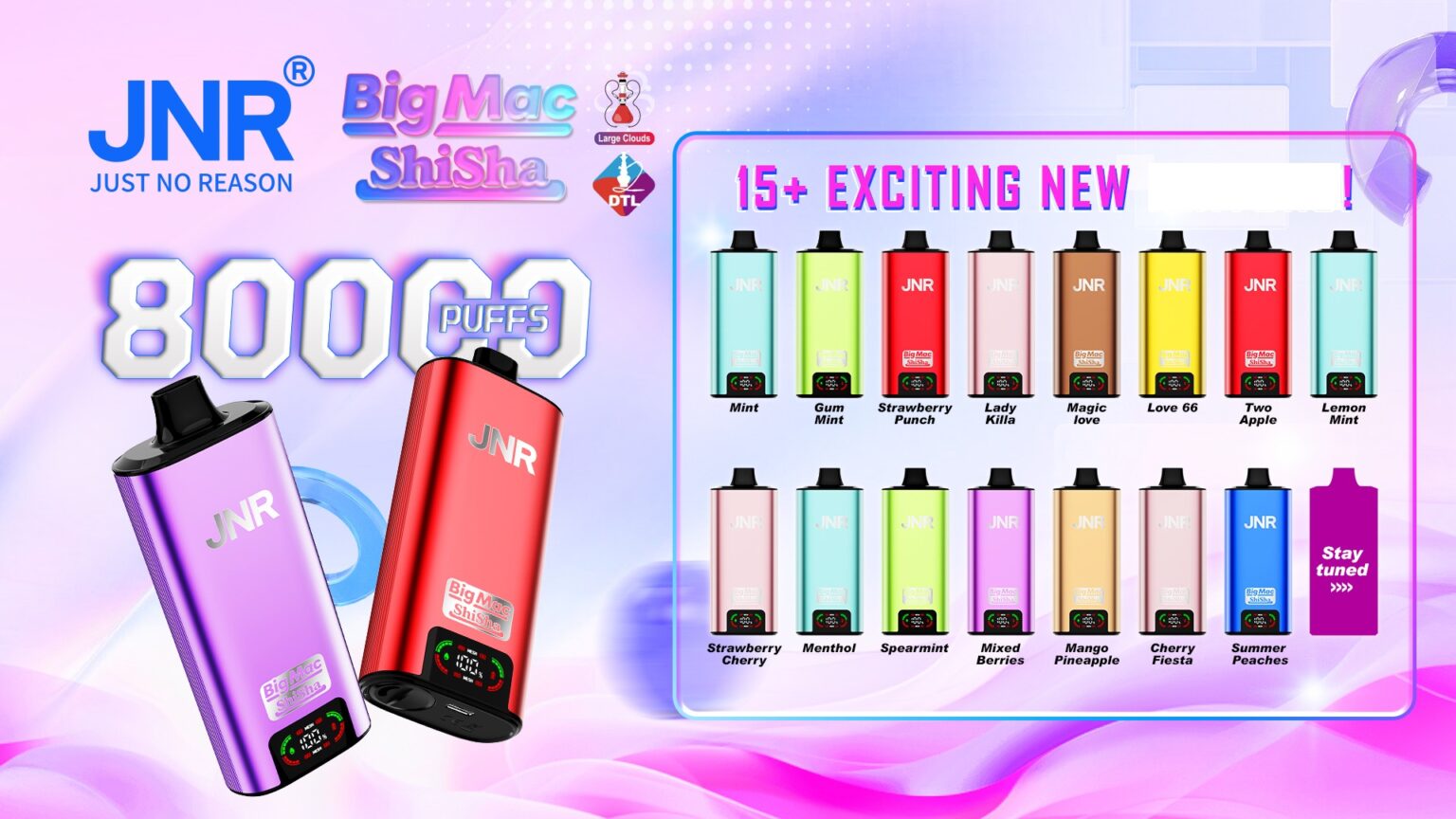 JNR BIG MAC Shisha 80K 80000 Puffs Big Cloud Disposable Vape Wholesale ...